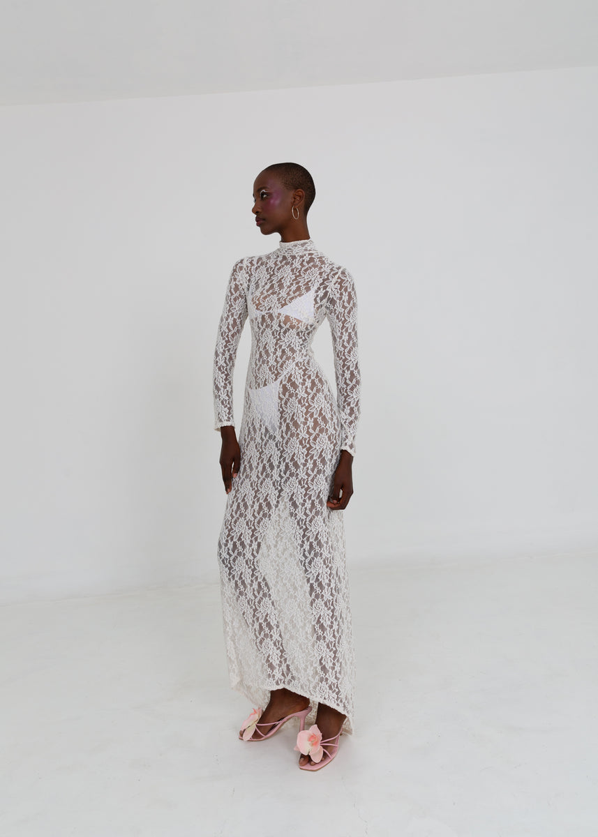 Encaje Dress White – Tissimum